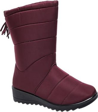 Yardwe Bottes de Neige Femme &agrave; Tige Moyenne Imperm&eacute;ables Antid&eacute;rapantes Bottines &agrave; Pompons en Tissu Chaud pour LHiver Semelle &Eacute;paisse Stabilisante Taille 40 