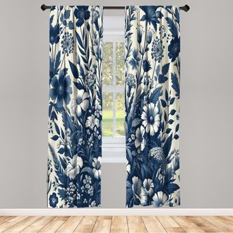 Abakuhaus Vorh&auml;nge 2er-Pack, Vintage Stil Cottagecore Fr&uuml;hlingsnacht Florale Anordnung Wildblumen, Vorhang f&uuml;r Wohnzimmer Schlafzimmer, 4 St&uuml;ck 150 cm x 245 cm,