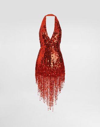 Dolce & Gabbana Paillettenkleid - Frau Kleider Mehrfarbig 38
