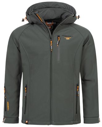 Geographical Norway Herren Herbst Winter Jacke Softshell Jacke Regen Outdoor &Uuml;bergangs Jacke FVS Production H-H, Farbe:Dunkelgrau, Gr&ouml;&szlig;e:5XL