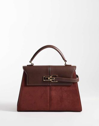JW PEI Elise grand sac &agrave; main en faux daim avec anse sup&eacute;rieure, brun moka-Marron