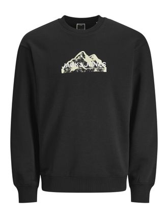 Jack & Jones JACK&JONES Herren Jcomountain Logo Sweat Crew Neck Sweatshirt, Black, S