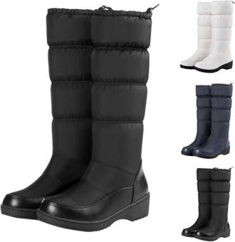 Generic Bottes de neige dhiver thermiques imperm&eacute;ables mi-mollet pour femme avec doublure en fourrure chaude pour lext&eacute;rieur Chaussures d&eacute;contract&eacute;es conforta