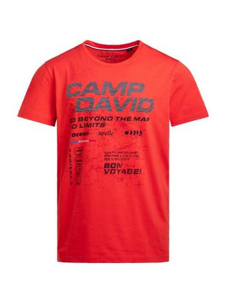 Camp David Rundhalsshirt mit Kontrastn&auml;hten
