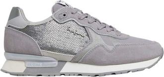 Pepe Jeans London Mixte Brit Sequins W Sneaker, Middle Grey, 38 EU