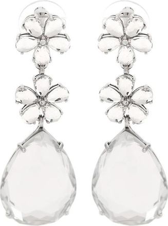 Self Portrait Crystal-flower Tiered Earrings