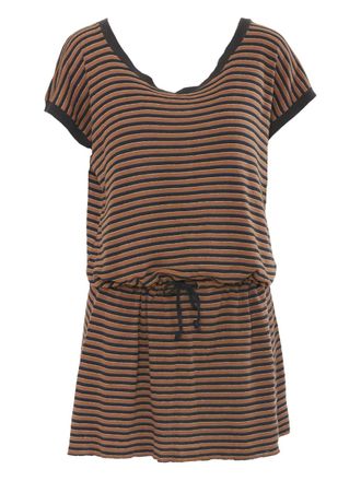 Kenzo robe en coton à rayures - Marron