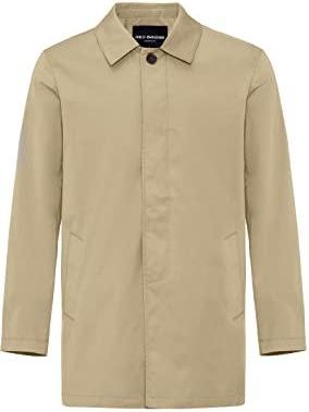 Red Bridge Redbridge Manteau court &eacute;l&eacute;gant pour homme avec col Kent - Look classique - Boutonni&egrave;re dissimul&eacute;e, beige, S