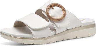Jana Damen Pantoletten mit Klettverschluss Vegan, Weiß (White), 40 EU