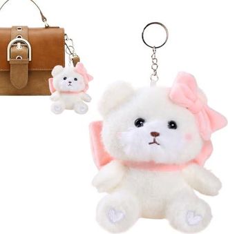 Generico Porte-cl&eacute;s animaux en peluche : mini accessoire, jolie suspendue, adorable compagnon en peluche | D&eacute;coration du sac &agrave; dos avec le plaisir de lheure du