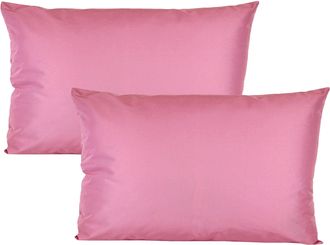 JACK 2er Set 40x60cm Outdoor Kissenh&uuml;lle Kissenbezug Wasserfest Sitzkissen Lounge Kissen Garten Stuhl Lotus Effekt, Farbe:Weinrose