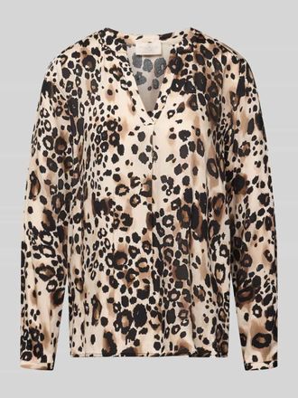Milano Regular Fit Bluse aus Viskose mit V-Ausschnitt