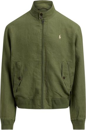 Ralph Lauren Leichter Blouson aus Leinen mit Stehkragen und Logo-Stickerei in