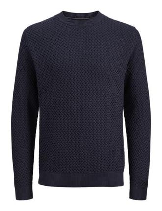 Jack & Jones Jprblubarkley Knit Crew Neck Ch, Bleu Nuit, M Homme