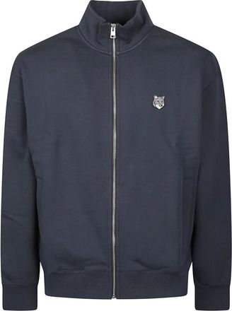 Maison Kitsun&eacute; Homme, Sweatshirts et sweats &agrave; capuche, Bleu, Taille: M Fox Head Full Zip Comfort SweaT-shirt