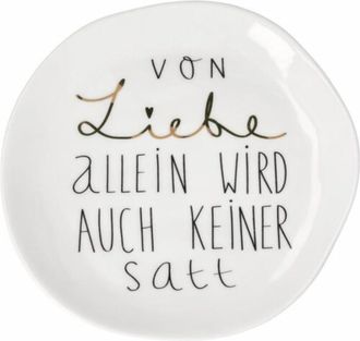R&auml;der Mix&Match Teller Von Liebe allein - Porzellan mit Spruch, 14 cm