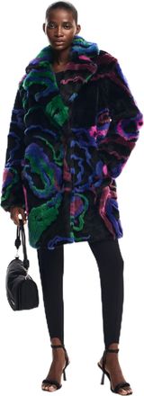 Desigual Womens Woman Woven Fake FUR, Black, 42