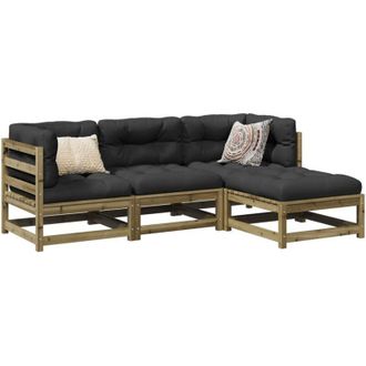 vidaXL 4-tlg. Garten-Sofagarnitur Kiefernholz Impr&auml;gniert vidaXL