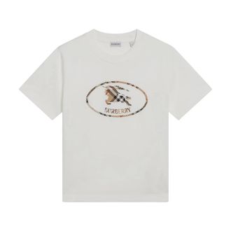 Burberry Femme, Tops, Blanc, Taille: 42 FR Frankie Big KS T-Shirt