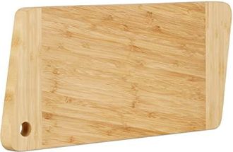 Relaxdays Schneidebrett aus Bambus, eckiges Hackbrett mit Loch, massives Holzbrett zum Servieren, HxBxT 2x38x18cm, natur