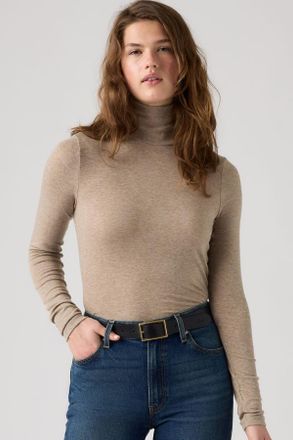 Levi's Mia Long Sleeve Layering Turtleneck Tee - Femme - Beige / Taupe Gray Heather - XS