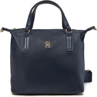 Tommy Hilfiger Handtasche Tommy Hilfiger Poppy Th Small Tote AW0AW15640 Dunkelblau