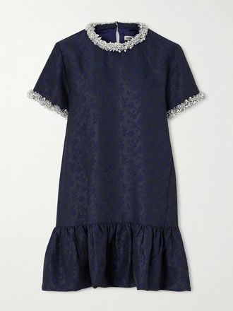 SIMKHAI Alison Minikleid Aus Jacquard Mit Verzierungen - Blau