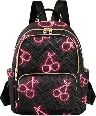 Mnsruu Mini sac à dos pour femme, rose fluo cerise, petit sac à dos tendance pour femme, sac à dos décontracté, Multi1073, M