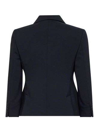 Max Mara Womens Navy Blue Stretch Canvas Cropped Blazer Wool () And Elastane Jacket