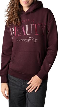 Sublevel Damen Sweathoodie Kapuzenpullover Sweatjacke mit Prints und Kapuze Dark-red1 XXL