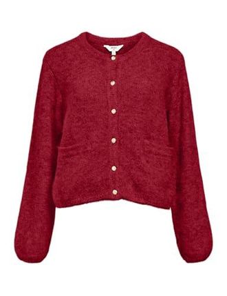 Object Knit Objsaggia Re L/S Noos Cardigan en Tricot, Rouge Karanda, XS Femme