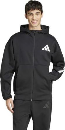 adidas Mens Nouvelle Veste de surv&ecirc;tement &agrave; Capuche enti&egrave;rement zipp&eacute;e Z.N.E., Black/White, M