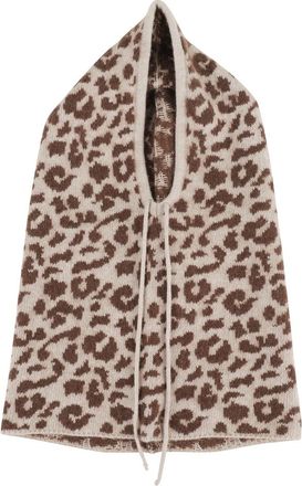 Federica Tosi Femme, Accessoires, Beige, Taille: ONE Size Cagoule en laine à pois avec cordon