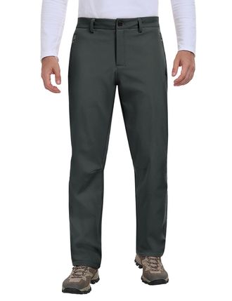 Heekpek Wanderhose Skihose Herren Thermohose Outdoor Hosen Winter Softshellhose Wasserdicht Warm Fleece Gef&uuml;ttert Schneehose f&uuml;r Snowboard, Trekking, Dunkelgr