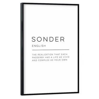 artboxONE Poster mit schwarzem Rahmen 60x40 cm Typografie Sonder Definition - Bild Sonder Definition Dictionary