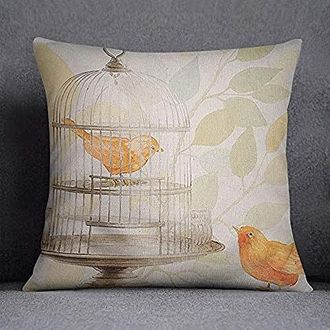 Bonamaison Le Jardin du Lin Kissenhüllen, Cotton, Mehrfarbig, 45x45