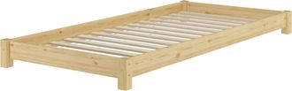Erst-Holz Niederflurbett Futonbett Einzelbett Bodenbett 90x200 Kiefer massiv wählbares Zubehör V-60.51-09Rollrost inkl