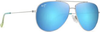 Maui Jim unisex, Accessoires, Gris, Taille: 59 MM Lunettes de soleil polaris&eacute;es miroir monture argent verres bleus