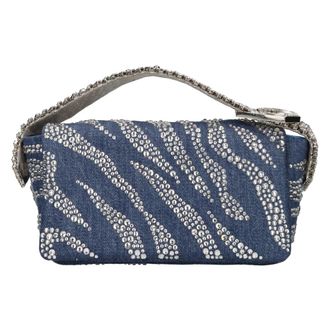 Gedebe Mini Stofftasche mit Strasssteinen - - Bags - Damen - Blau - ONE SIZE