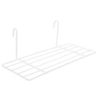 Cabilock 25 x 10cm Draht Aufbewahrungskorb Wei&szlig; Gerades Regal F&uuml;r Gitterwand Mit Stapelfunktion Platzsparendes Wandorganizer Unterregal F&uuml;r K&uuml;che Und Bad