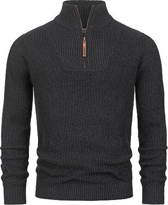 Indicode Hommes INYassip Knit Sweater | Pull tricoté à col Montant Raven XL