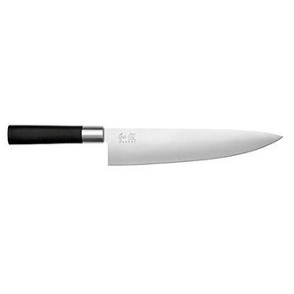 Kai Wasabi Black Kochmesser 23,0 cm Klingenlänge - rostfreier 6A/1K6 Edelstahl poliert 58 (±1) HRC - schwarzer Polypropylen Griff - Chef Messer Küchenmess