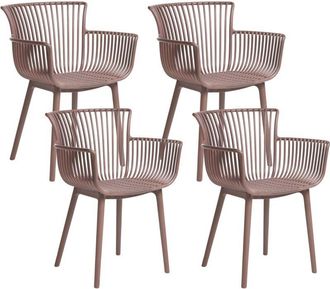Beliani Gartenstuhl 4er Set PESARO Braun
