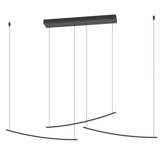 Eglo LED Hängelampe Seilsystem Vileggi, Esstisch Pendelleuchte dimmbar, Deckenlampe hängend mit Dip Switch, Esszimmerlampe aus Metall in Schwarz, warmweiß 