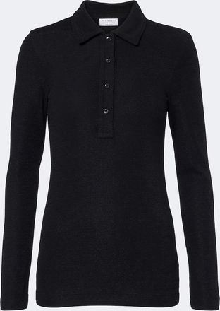 Brunello Cucinelli Polo en laine m&eacute;lang&eacute;e
