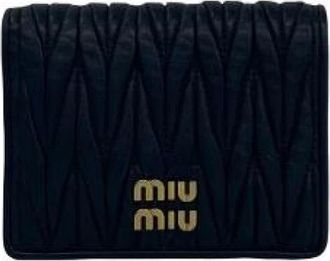 Miu Miu Portefeuille en cuir doccasion - Femme - Pre-owned - Noir - Taille: ONE Size