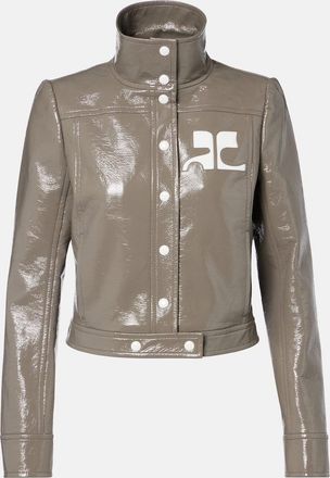 Courrèges Courrèges Veste raccourcie en vinyle à logo