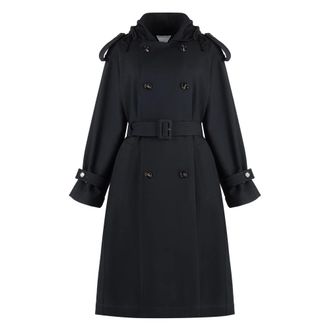 Bottega Veneta Femme, Manteaux, Bleu, Taille: 30 FR Trench-coat en gabardine