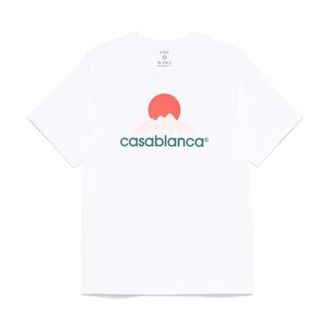 Casablanca Montagne Grafik-Print Baumwoll-T-Shirt - - Tops - Herren - Wei&szlig; - M