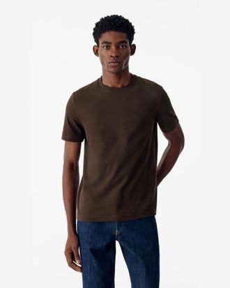 Arket Interlock-T-Shirt Mit Normaler Passform -Braun